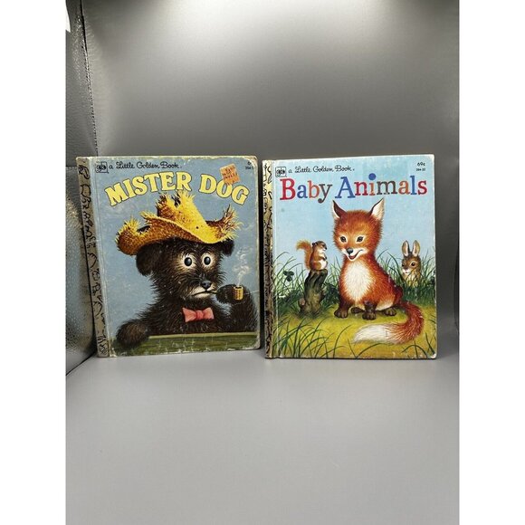 Toys | 2 Vintage Little Golden Books 198 Mister Dog 1981 Baby Animals ...